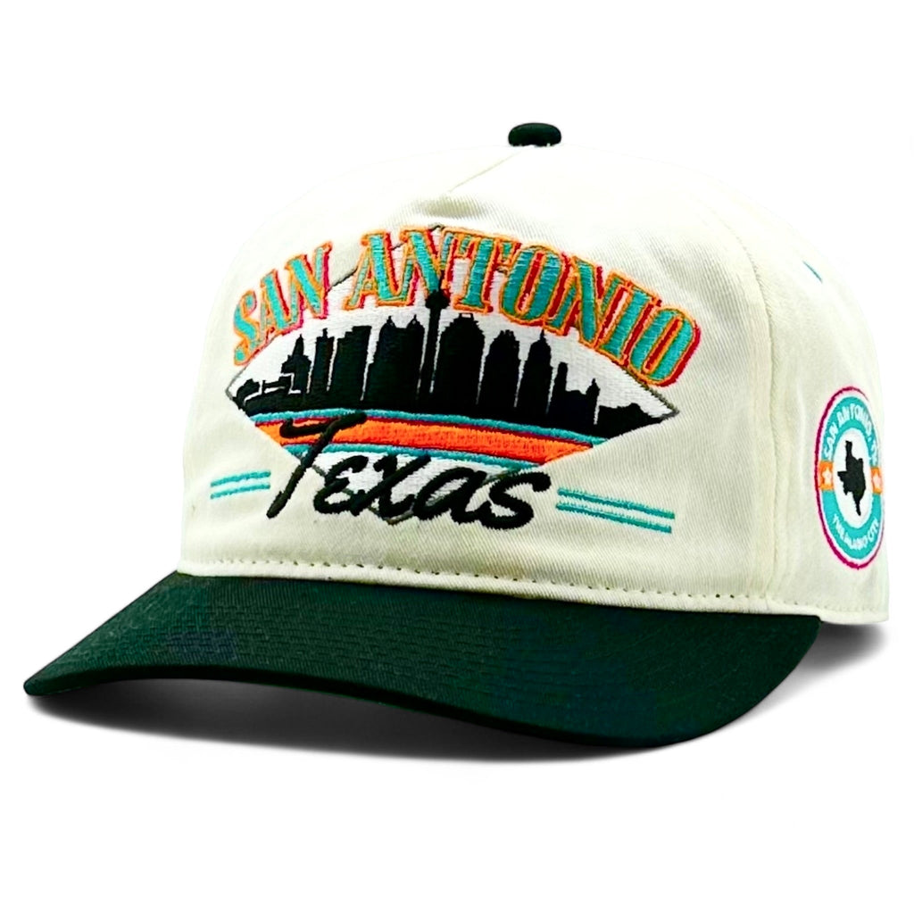 Retro San Antonio Snapback Hat | Spurs Colors | Skyline Design – Shells ...