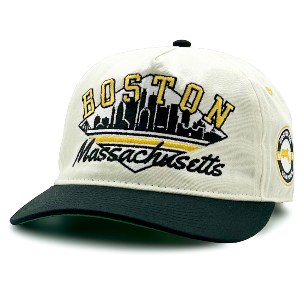 Retro Boston Hat | Vintage Skyline Design | Bruins Colors – Shells ...